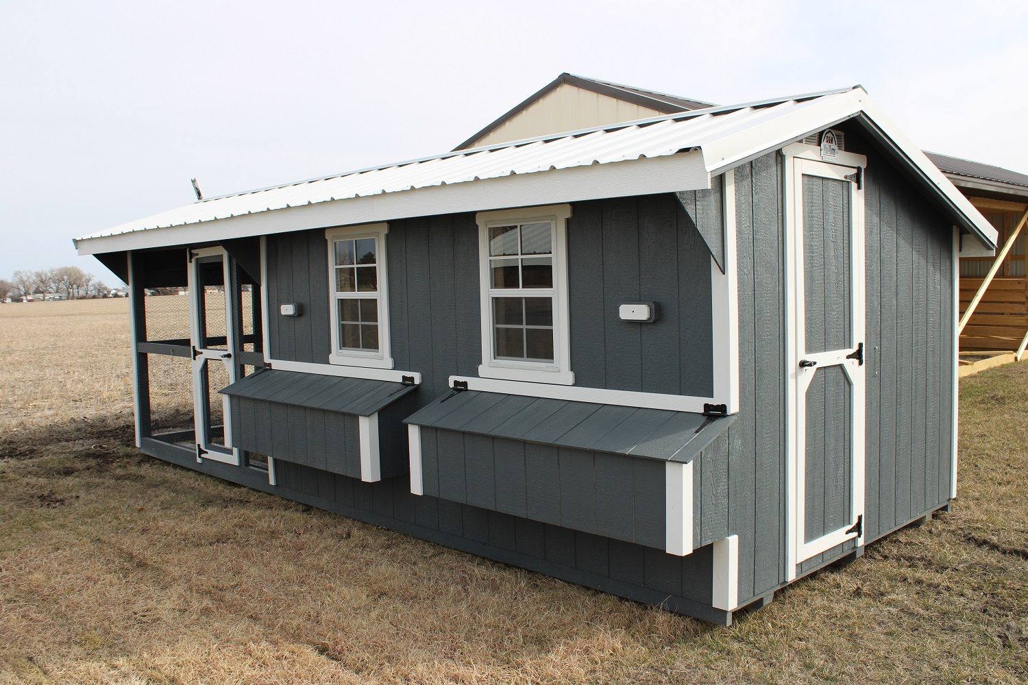 8'x12' Chicken Coop with 8' Run, Solar Chicken Door and 2 Separate 4 ...