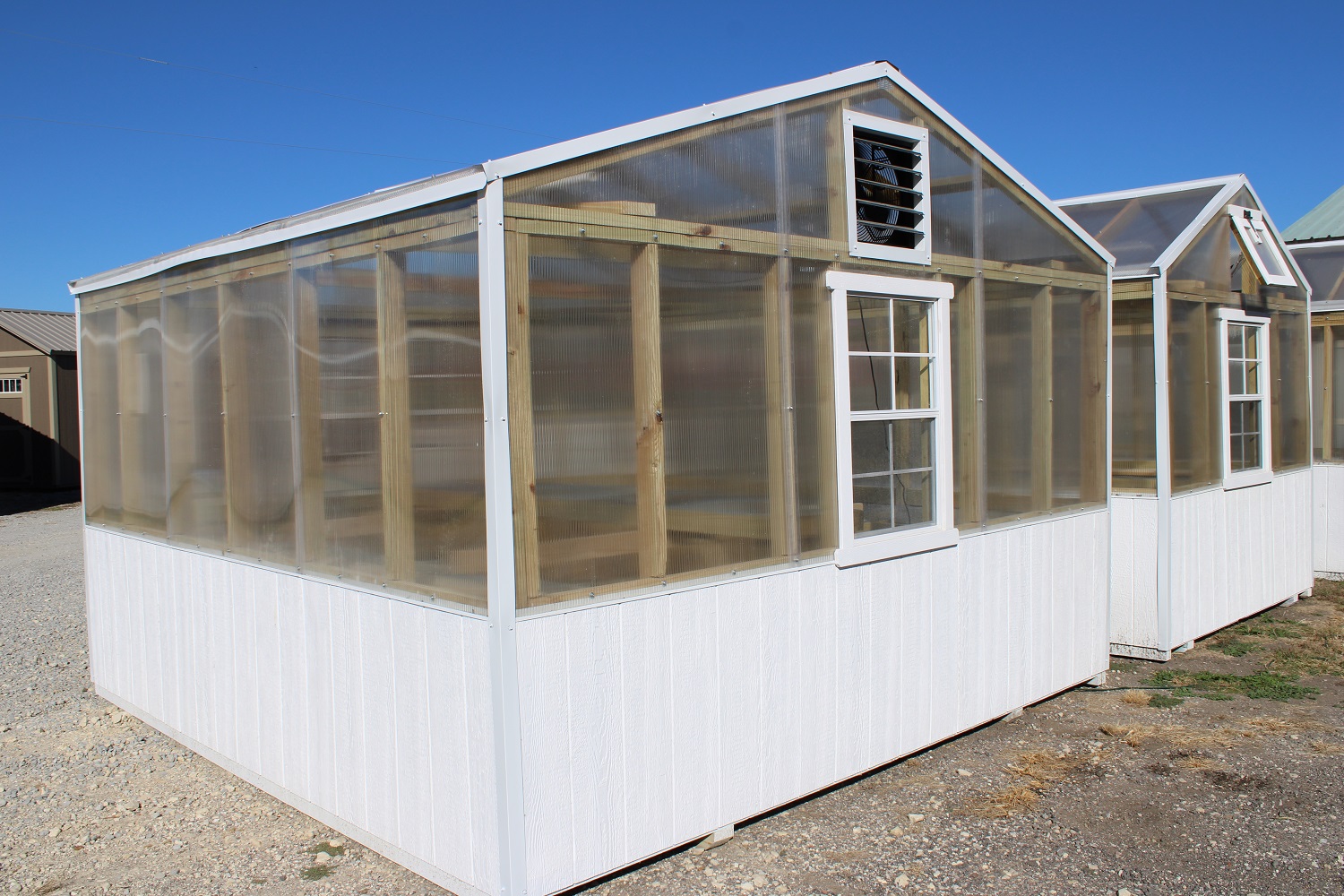 12'x12' Greenhouse Electric Exhaust Fan, Double Doors, Center Table ...