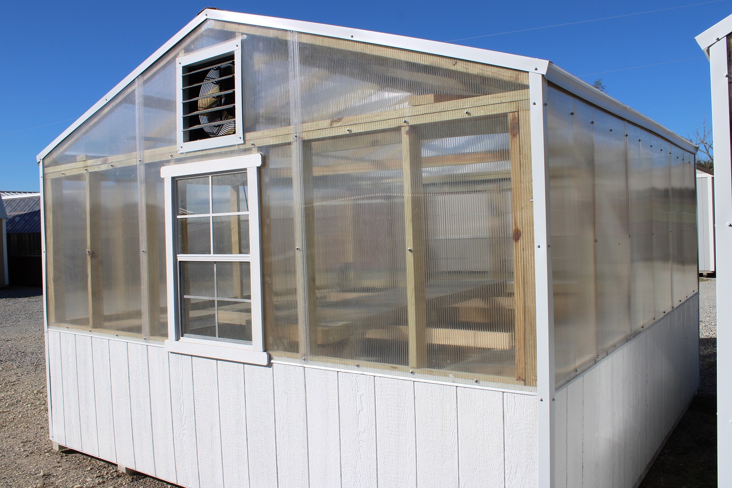12'x12' Greenhouse Electric Exhaust Fan, Double Doors, Center Table ...