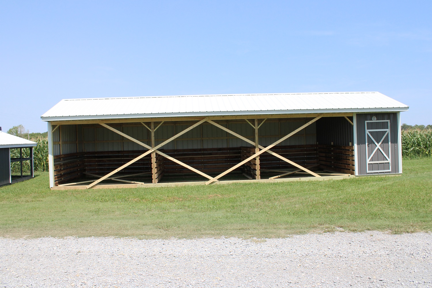 14'x42' Horse Loafing Shed (Barn), 3 Stalls, Tack Room - Projective ...