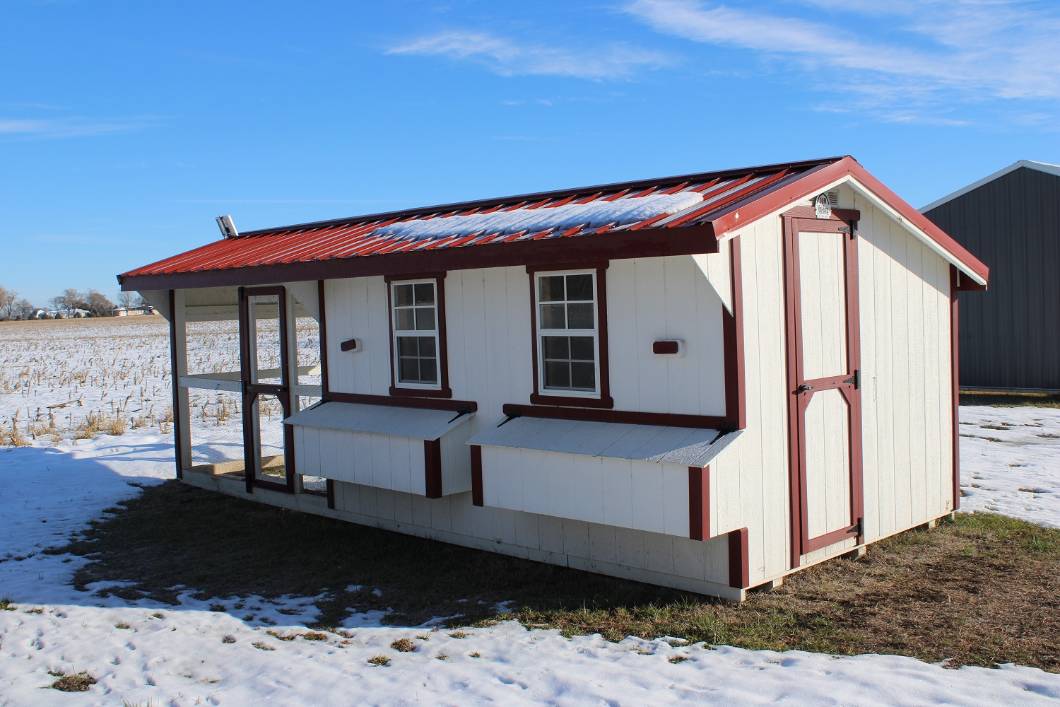 Repo 8'x12' Chicken Coop with Solar Chicken Door and Two 4-Section ...