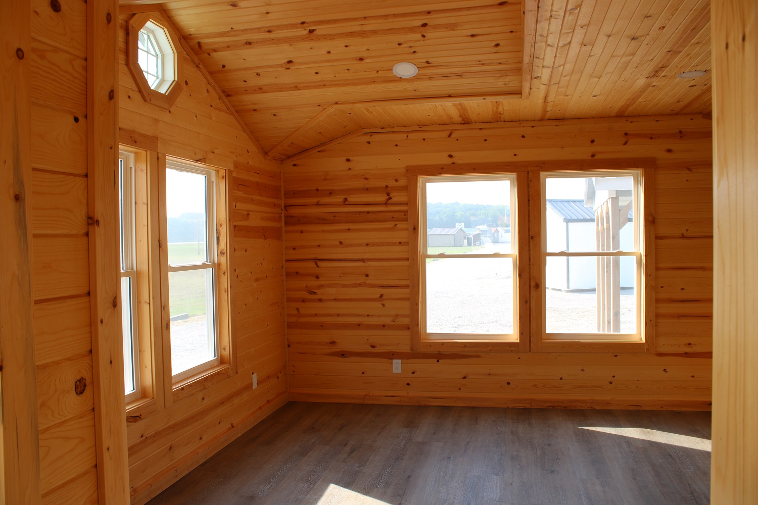 16'x42' Side Cabin with Peaked Dormers Claw Foot Tub Tankless Water ...