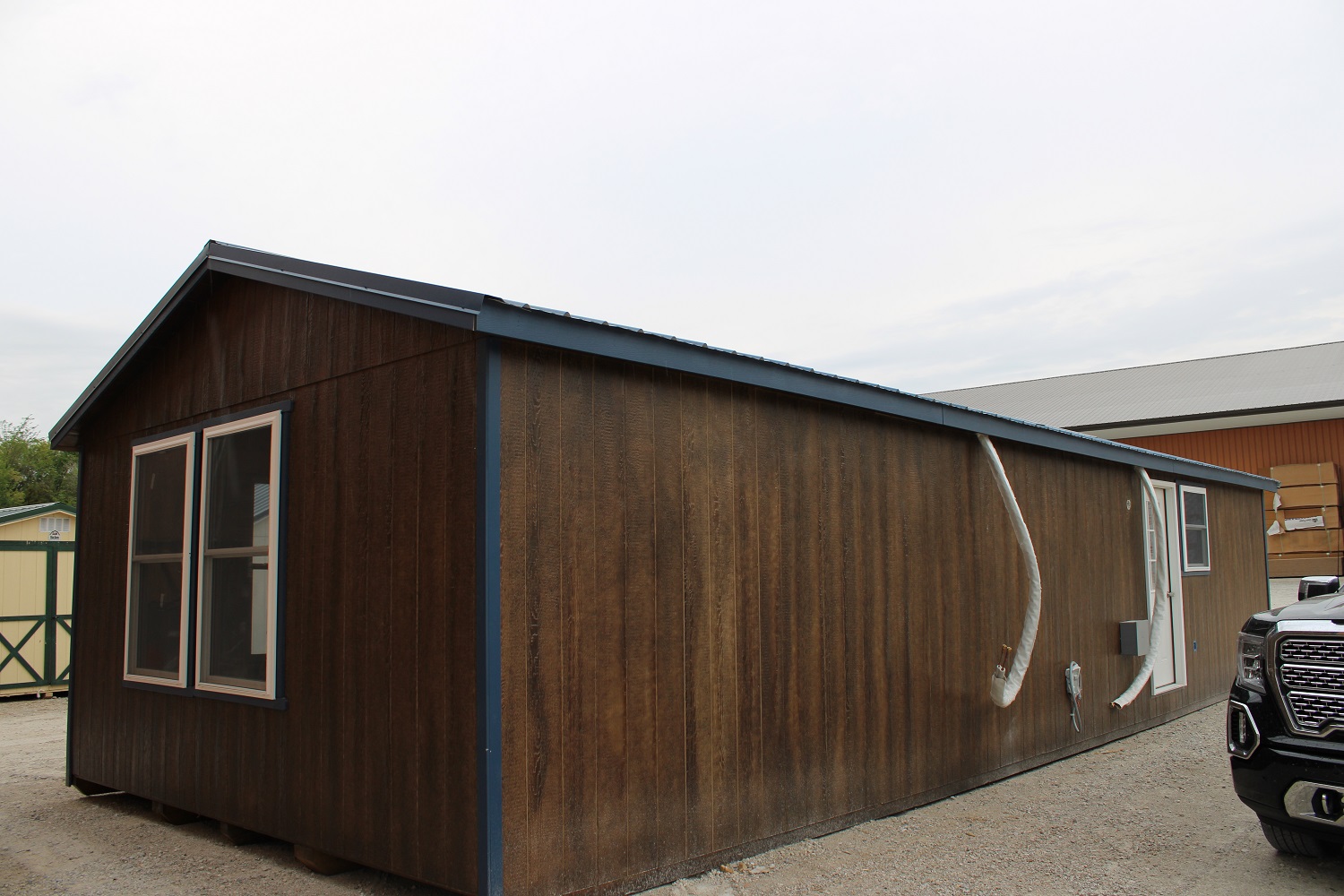 16'x42' Side Cabin with Peaked Dormers Claw Foot Tub Tankless Water ...