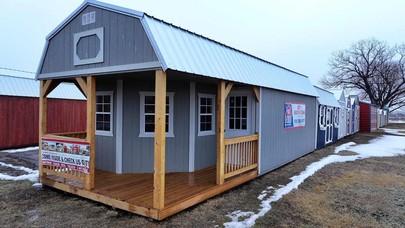 5% Winter Sale 12'x32' Deluxe Lofted Barn Cabin with Extra-Height Walls ...