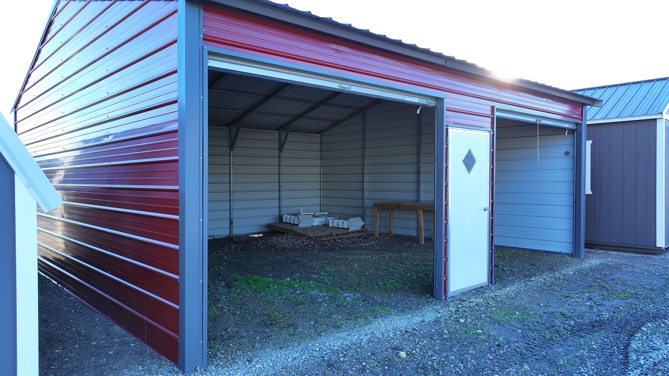 24x25x9 Enclosed Side Entry Garage - Projective Fabrication
