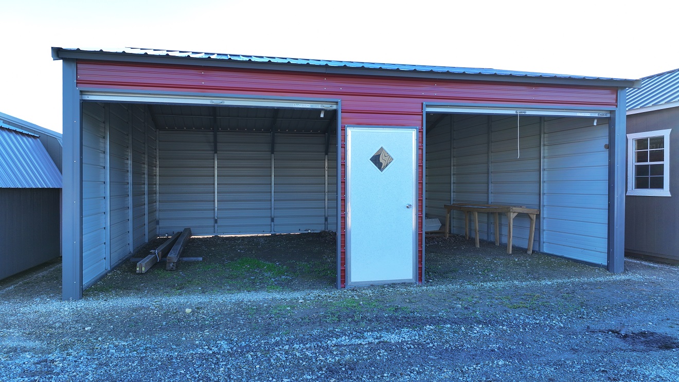 24x25x9 Enclosed Side Entry Garage - Projective Fabrication