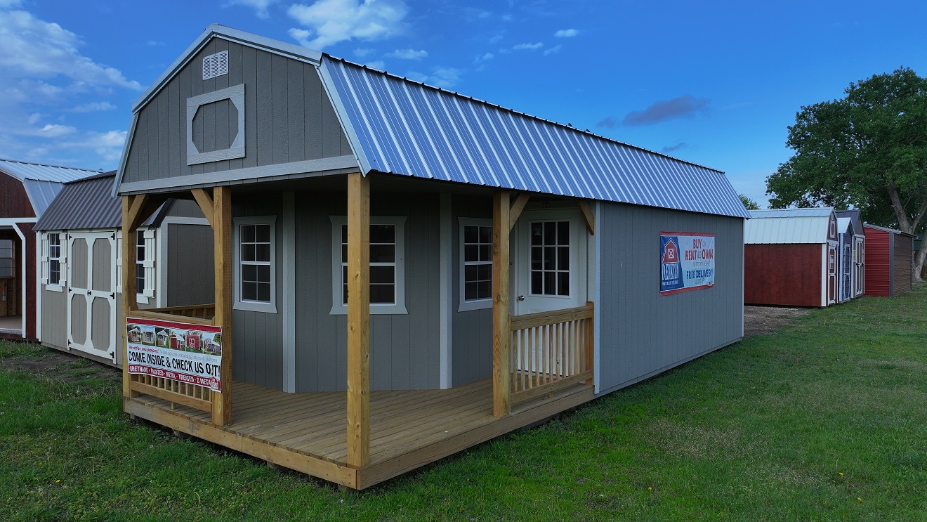 5% Spring Sale 12'x32' Deluxe Lofted Barn Cabin with Extra-Height Walls ...