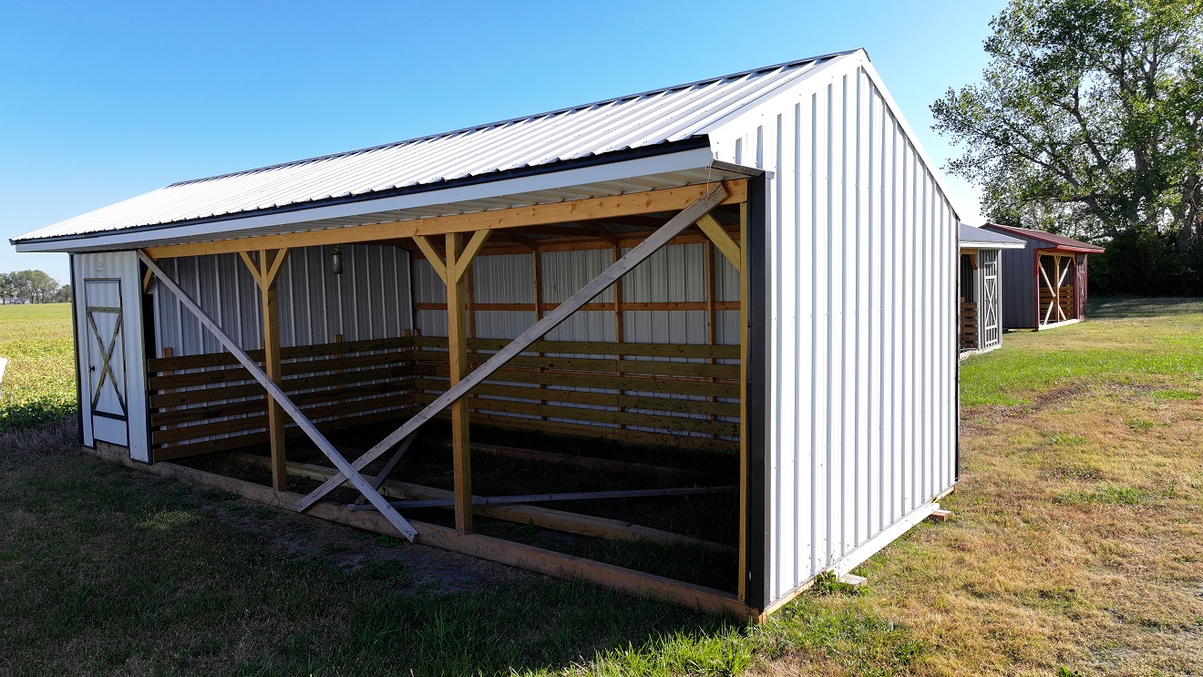 12'x30' Repo Horse Loafing Shed with 6' Tack Room - Projective Fabrication