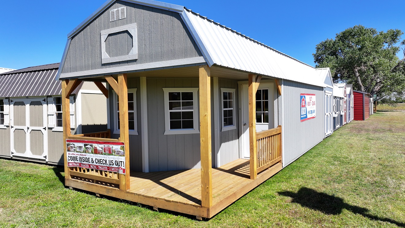 12'x32' Deluxe Lofted Barn Cabin with Extra Height Walls - Projective ...