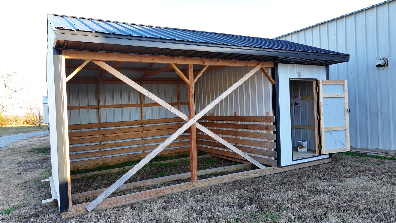 12'x20' Horse Loafing Shed with Tack Room - Projective Fabrication