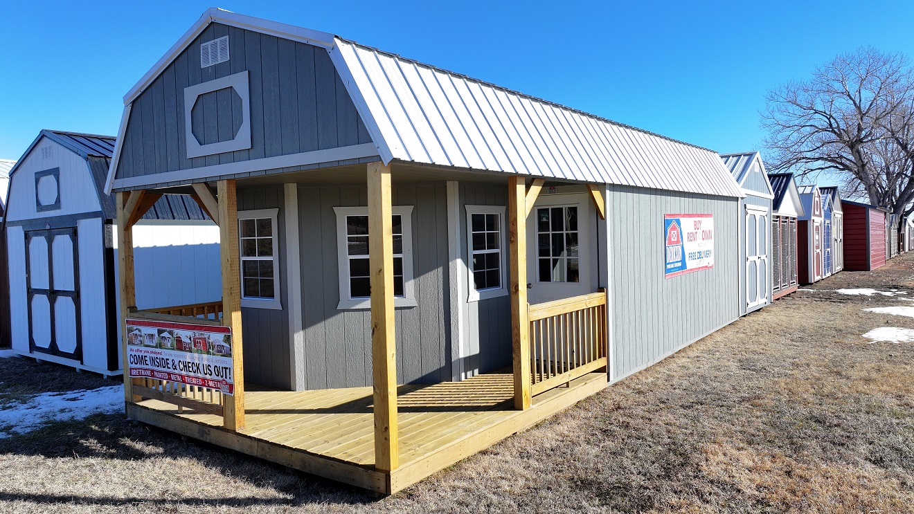 12'x32' Deluxe Lofted Barn Cabin with Extra Height Walls - Projective ...