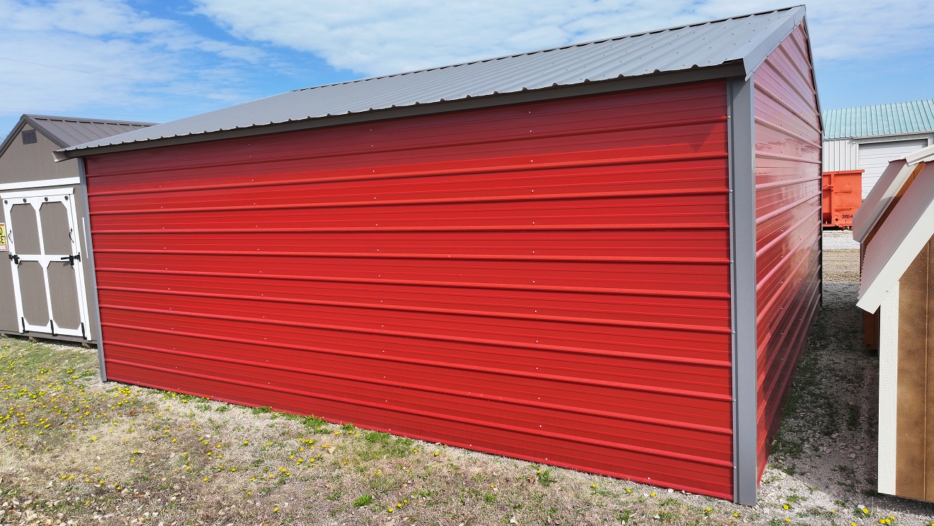 24x25x9 Enclosed Vertical Roof Garage - Projective Fabrication