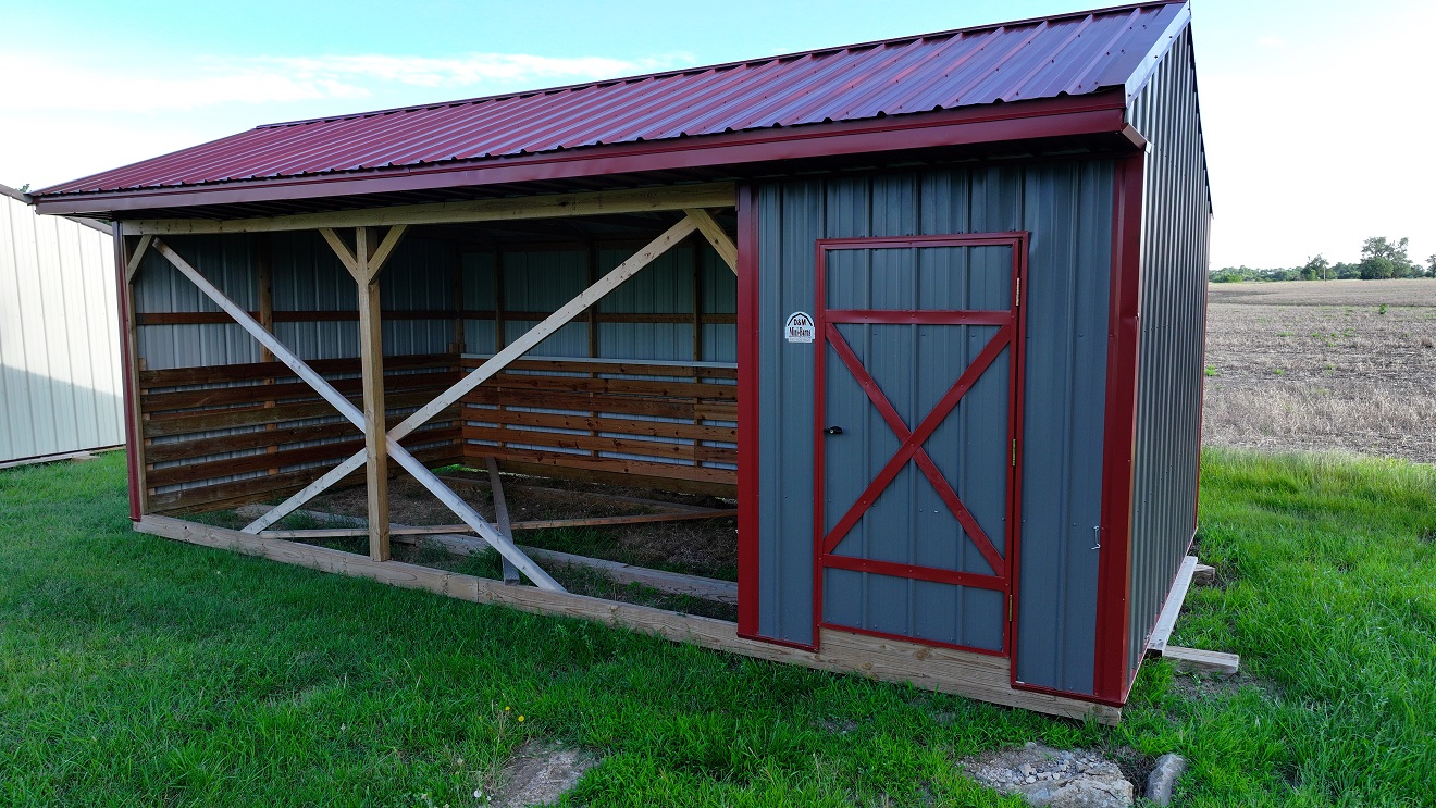 12'x24' Horse Loafing Shed with 6' Tack Room - Projective Fabrication