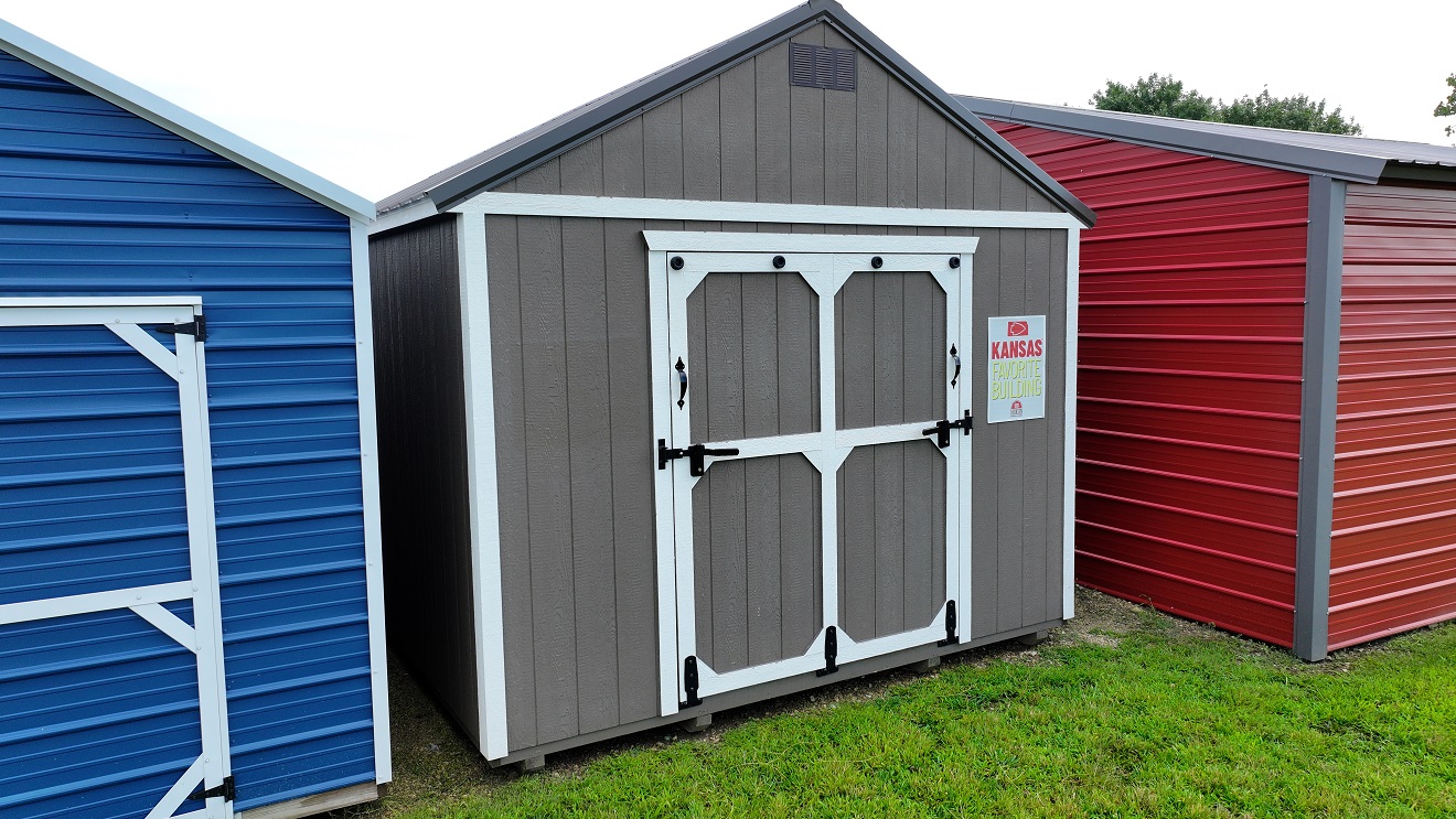 12'x24' Ramp Utility/Garage with Workbench and Pre-Hung Door ...